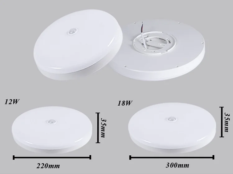 Smart Home Lights - 12W & 18W LED Ceiling Lamps with PIR