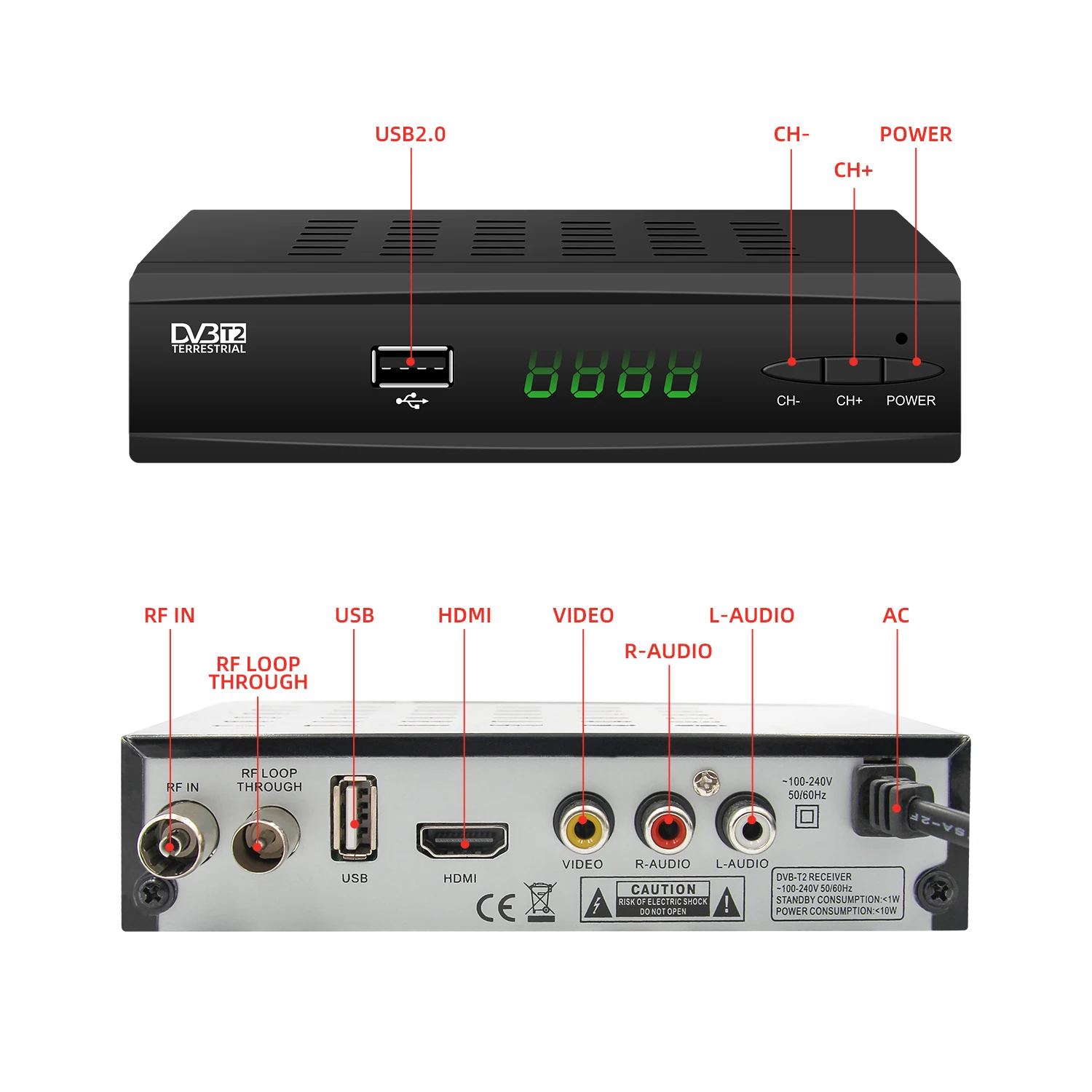 Factory H.265 Digital Dvb T2 Set Top Box H.264 Decoder Stb T2 Dvb-t2 ...