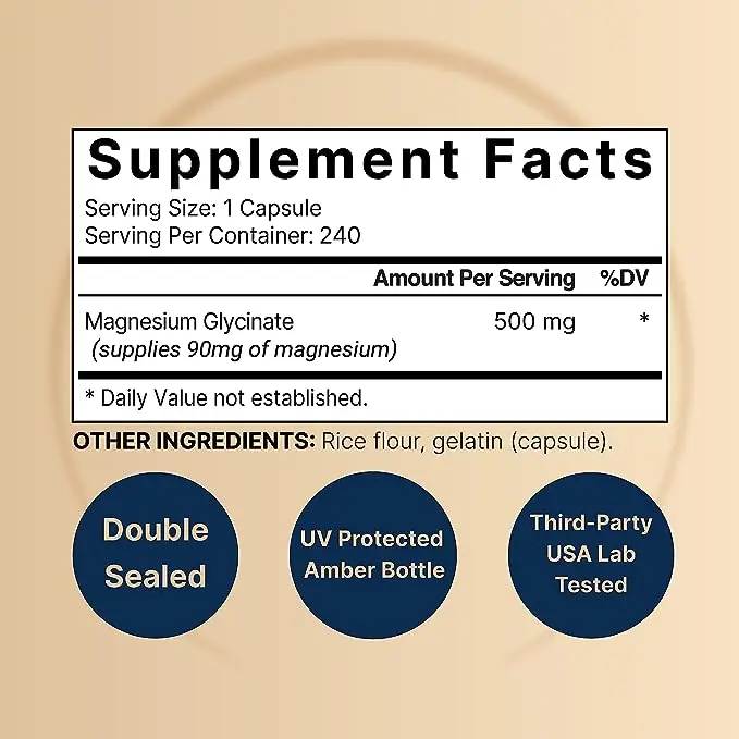 Pure Magnesium Glycinate 500mg Magnesium Glycinate Powder Magnesium ...