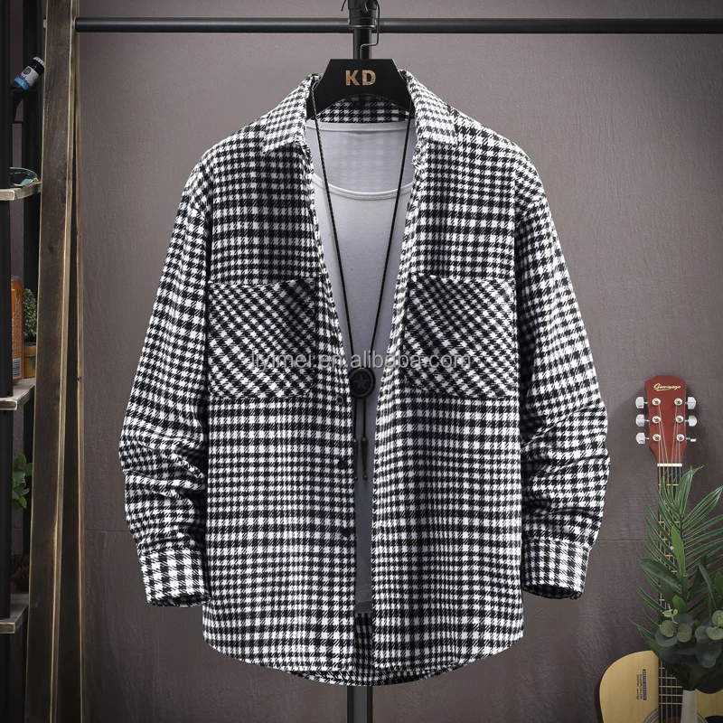 Factory Wholesale Comfortable Plaid 100% Cotton Long Sleeve Casual Wool ...