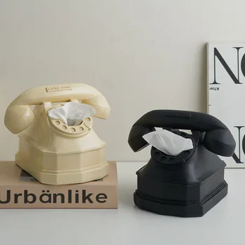 Retro Telephone Tissue Box Paper Box Luxury Living Room Table Tea Table ...