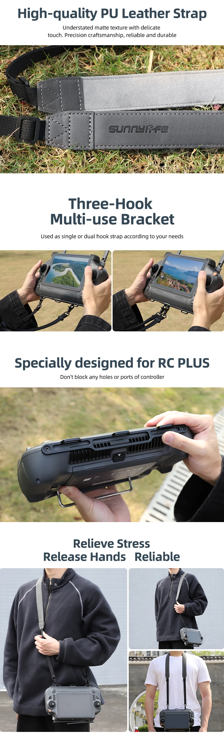 Sunnylife控制器衣架支架，带聚氨酯皮带肩带挂绳，适用于DJI RC Plus Matrice M30系列| Alibaba.com