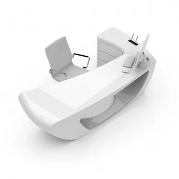 Rounded Desk Edge L Shape Classical Contemporary Office Table Executive ...