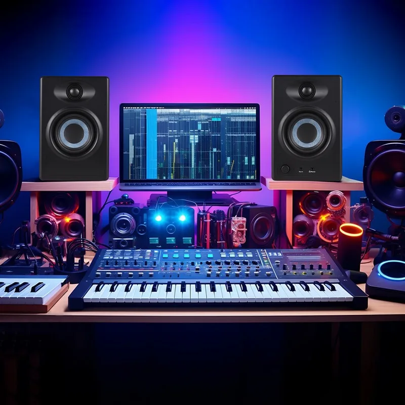 50W Studio Monitor Speakers Desktop Wireless BT Monitoring Speaker ...