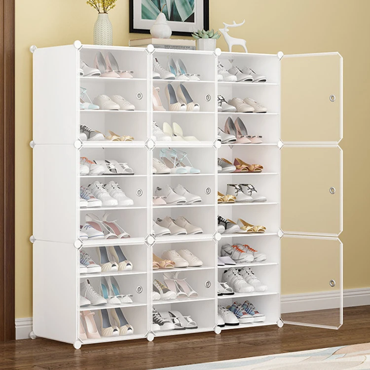 Simple Design Folding Shoes Rack Extendable Plastic 9 Layers Storage ...