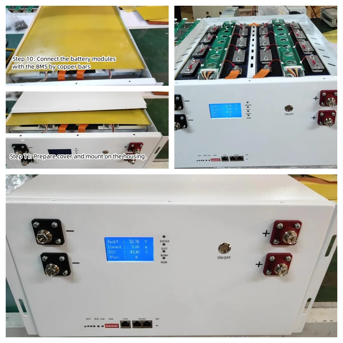 YIXIANG 48V 200A BMS LifePo4 Metal Battery Case - 280Ah/302Ah for Solar ...