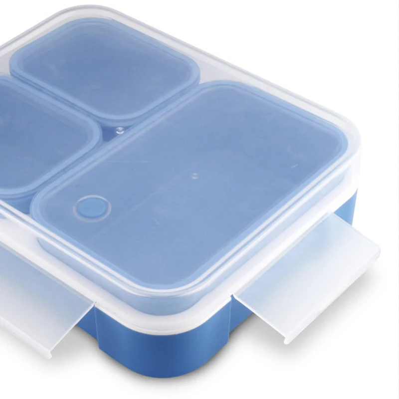 Food Grade Double Wall Pp Plastic Square Airtight Lock Food Lunch Box ...