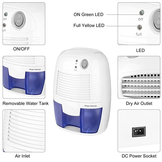 Mini 500ML Semiconductor Air Dryer Piano White Home & Car Dehumidifier ...