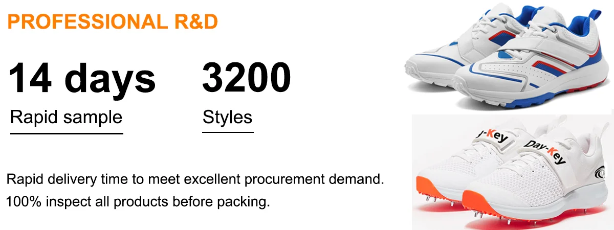 Custom Batting Rubber Spikes Sport Cricket Shoes for Men