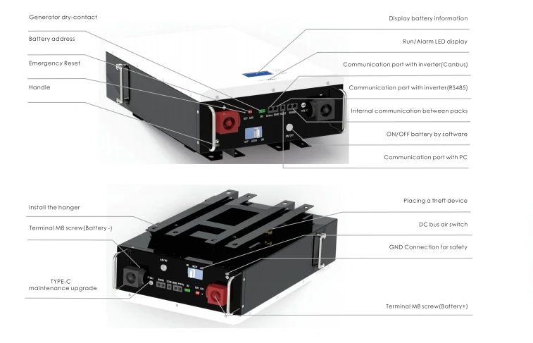 Home Energy Storage Smart BMS Wall Mounted System 48v/51.2v Lifepo4 ...