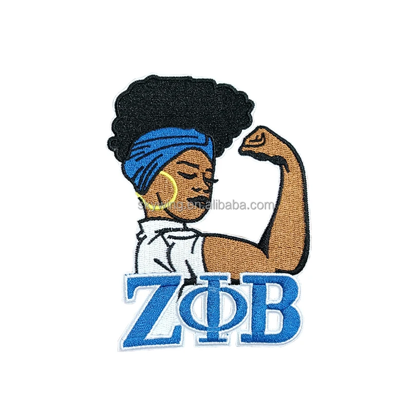 Serises Stock Blue & White Embroidery Sorority Zeta Phi Beta 1920 Soror ...