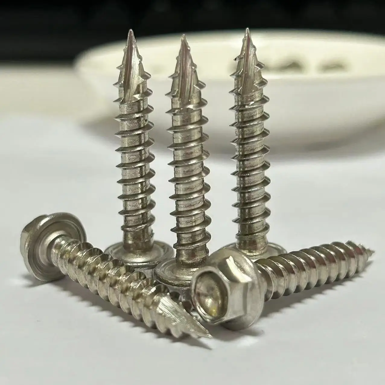Hex Head #17 Point Cutting Wood Screw Needle Point Self Tapping Screws ...