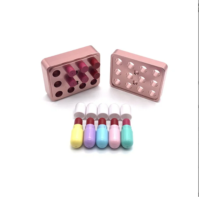 8.0 Small Sample Capsule Lipstick Tube Mold - 12 Cavities Aluminium Lip ...