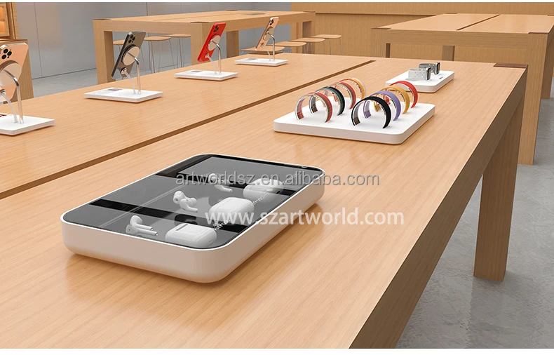 Table Top Earbud Headphones Display Showcase Wood Tables With Earbud ...