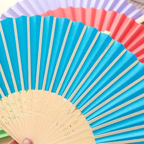 21cm Blank White Bamboo Paper Fan Wedding Favor Promotional Fan - Buy ...