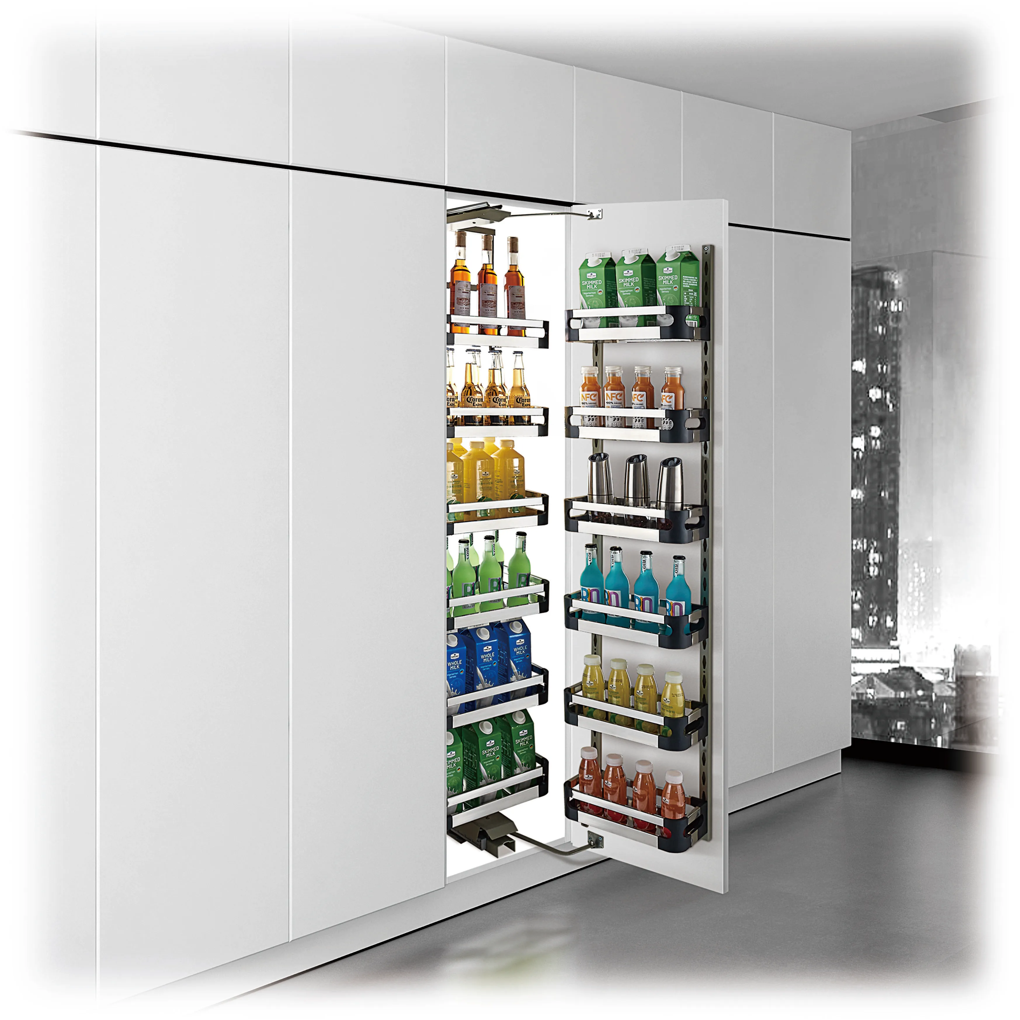 Fashion Modern Tandem Pantry Unit Kitchen Cabinet Tall Food Pantry Unit ...