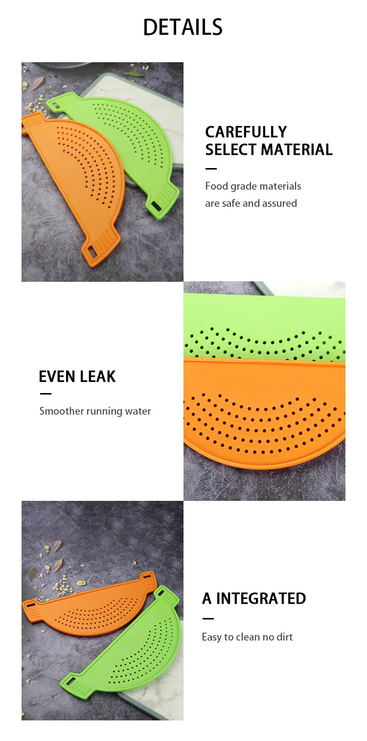 Hand Held Kitchen Strainer Tool Plastic Pot Side Strainer Pasta Pot ...