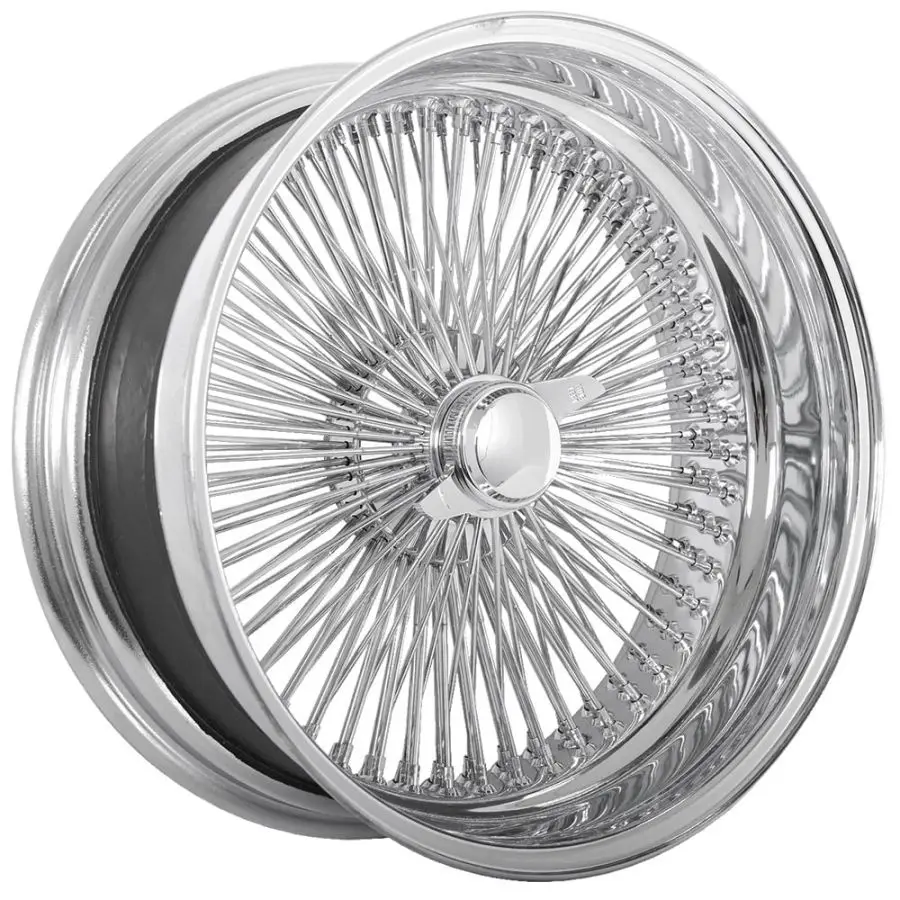 Steel Wire Wheel 13 14 15 16 17 18 20 22 Inch Chrome Lip Silver Spinner ...