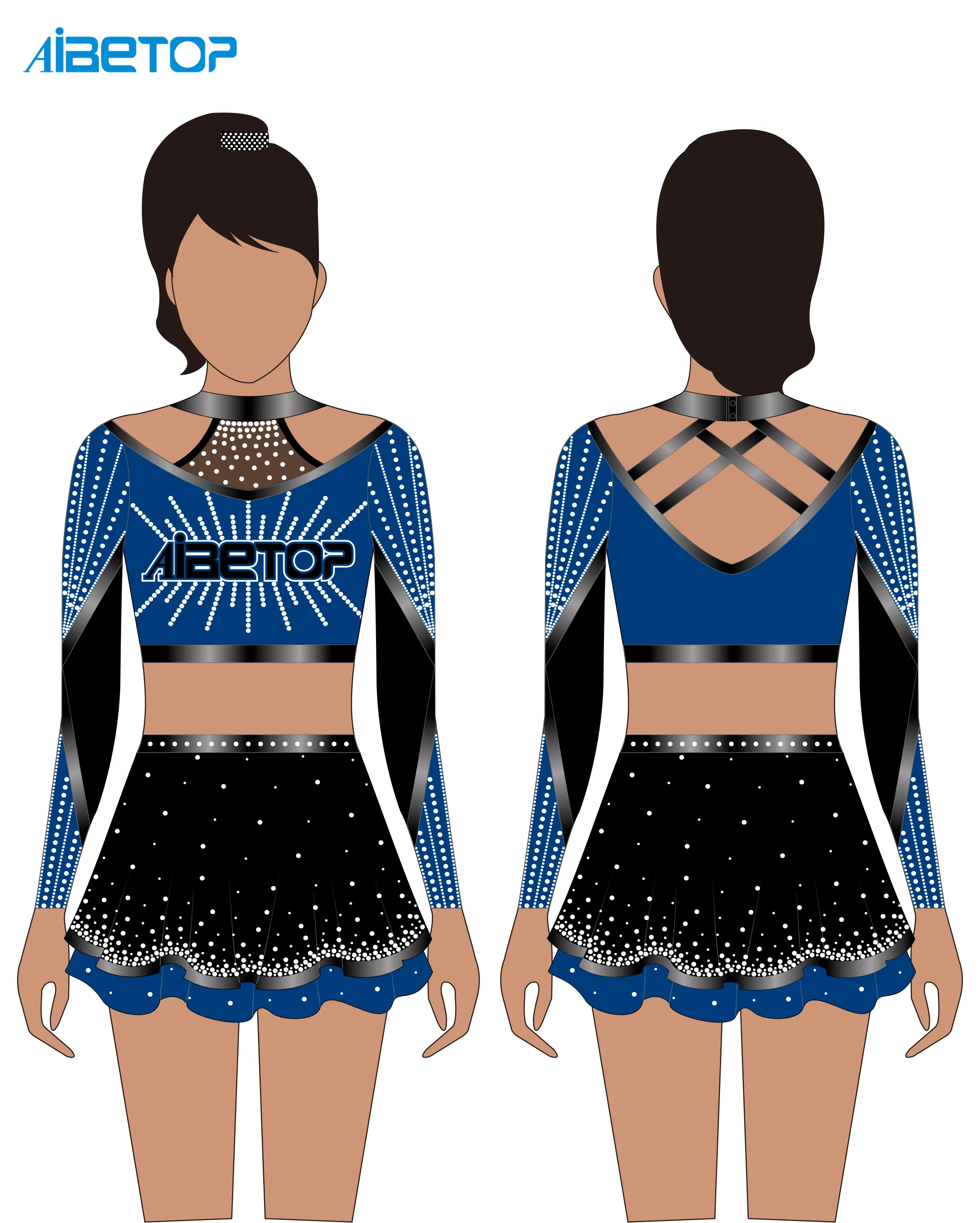 Wholesale Cheerleading Uniform Girls Custom Embroidery Logo Cheer ...