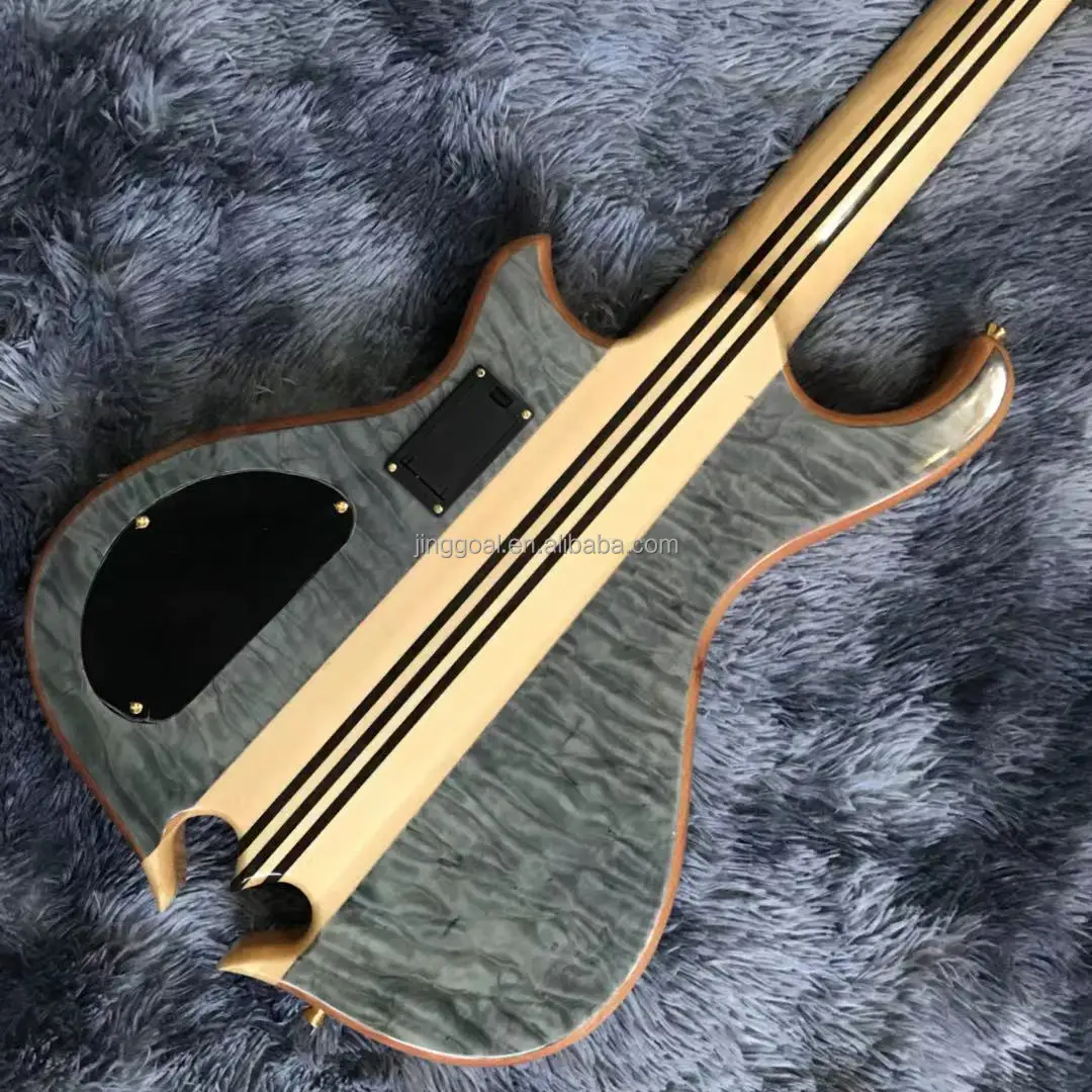 Custom 5 Strings Electric Bass Guitar with Heart Body