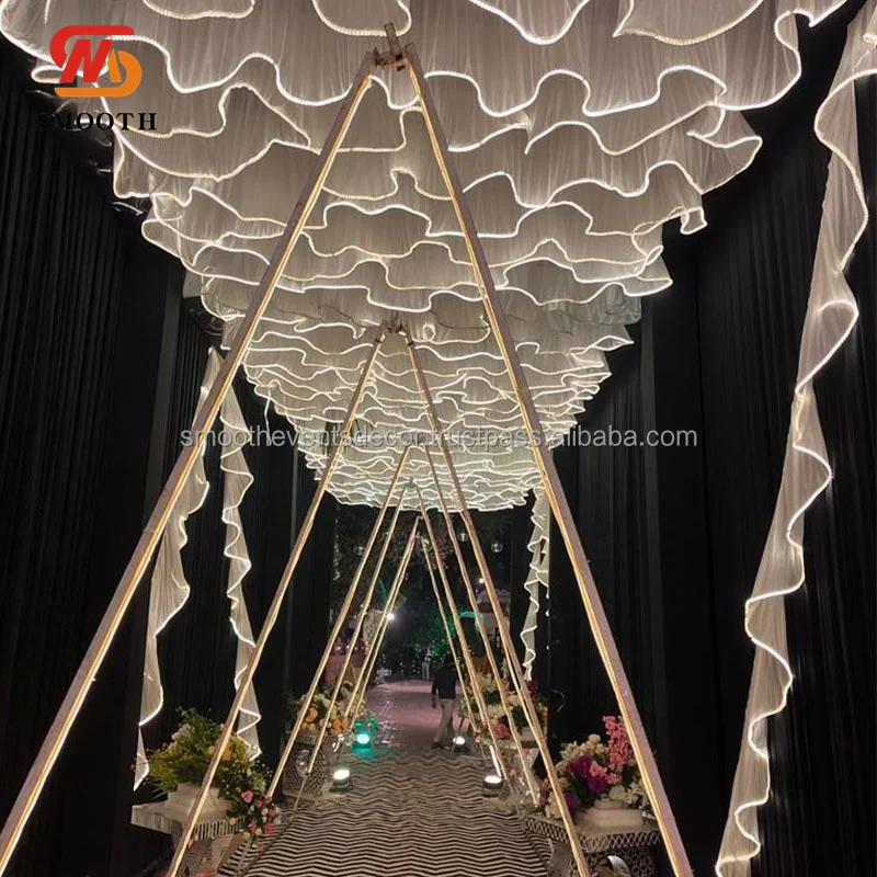 Smooth New Trend Ceiling Decorating String Curtain Veil Light Strip ...