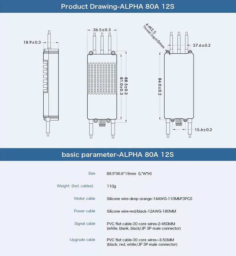 T-motor Alpha 80a 12s Power Dedicated Brushless Esc Speed Controller Rc ...