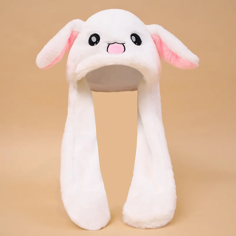 Funny Bunny Plush Hat With Moving Jumping Rabbit Ears Cap Cosplay ...