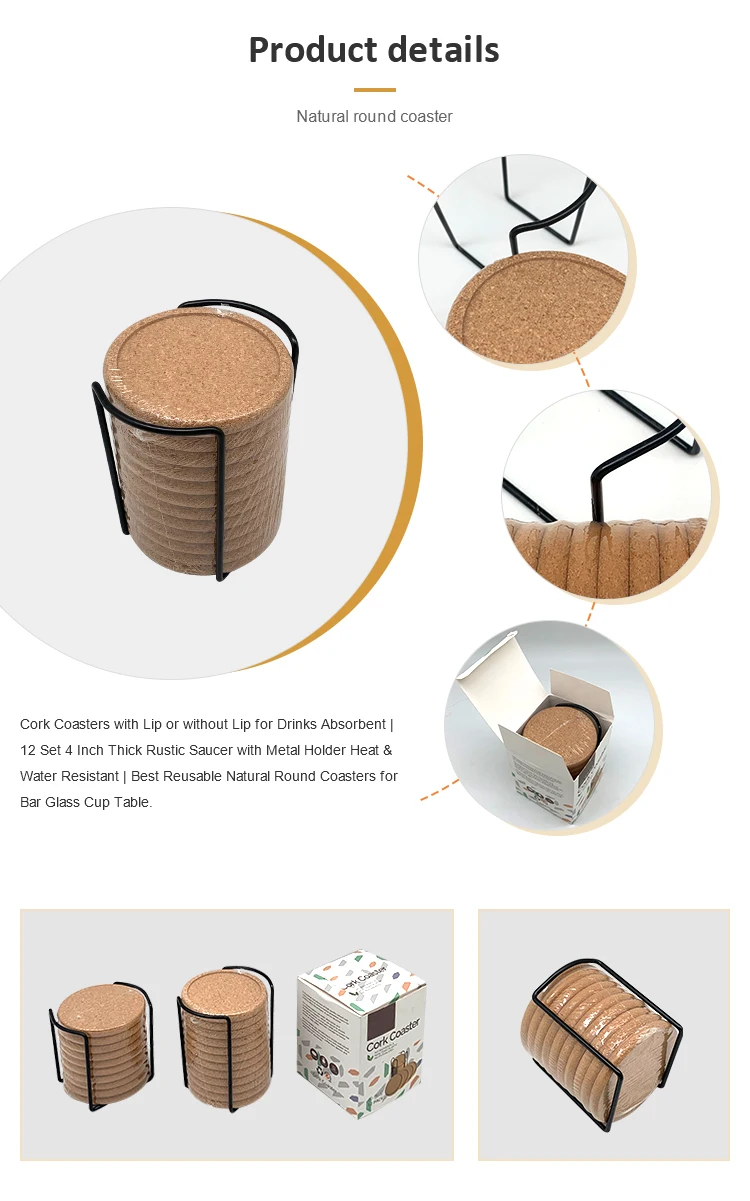 Leecork Eco-friendly Round Cork Coasters Custom Design Round Blank Cork ...