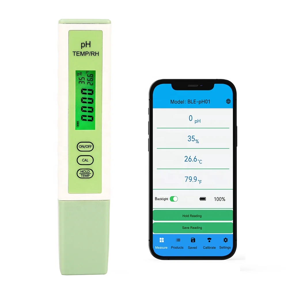Bluetooth Portable Ph Meter Digital Ph Tester Pen Type 3 In 1 Ph ...