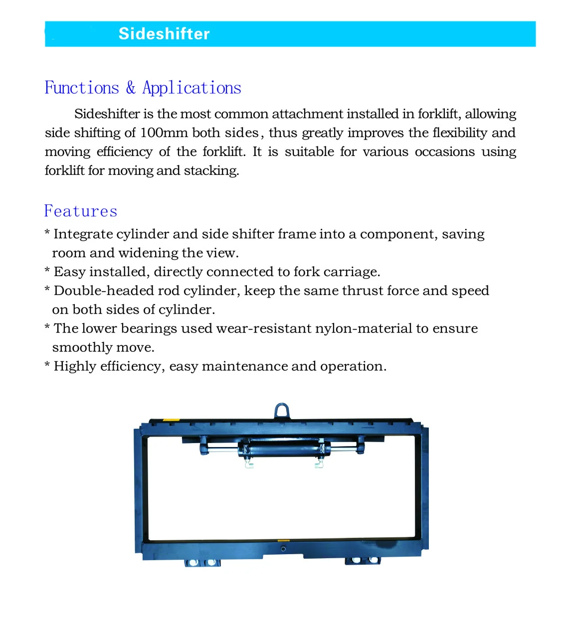 Economical Forklift Side Shifter Guiding Module Manufactured In China ...