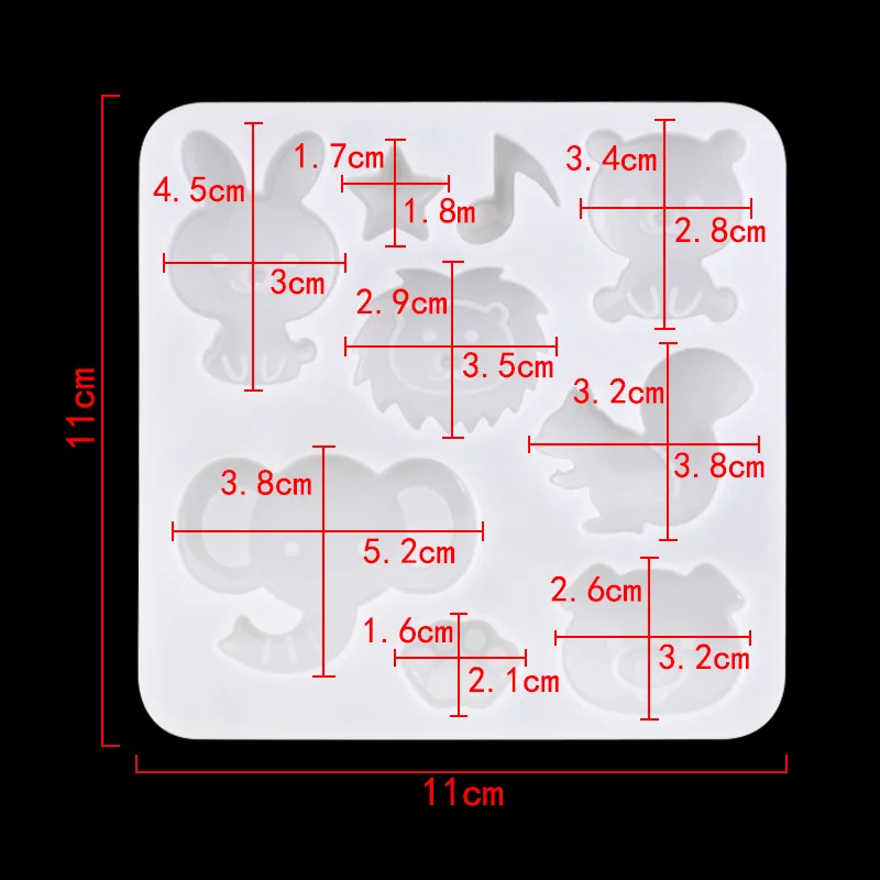 823 Factory Stock Different Animal Shape Silicone Resin Mold Epoxy Diy ...