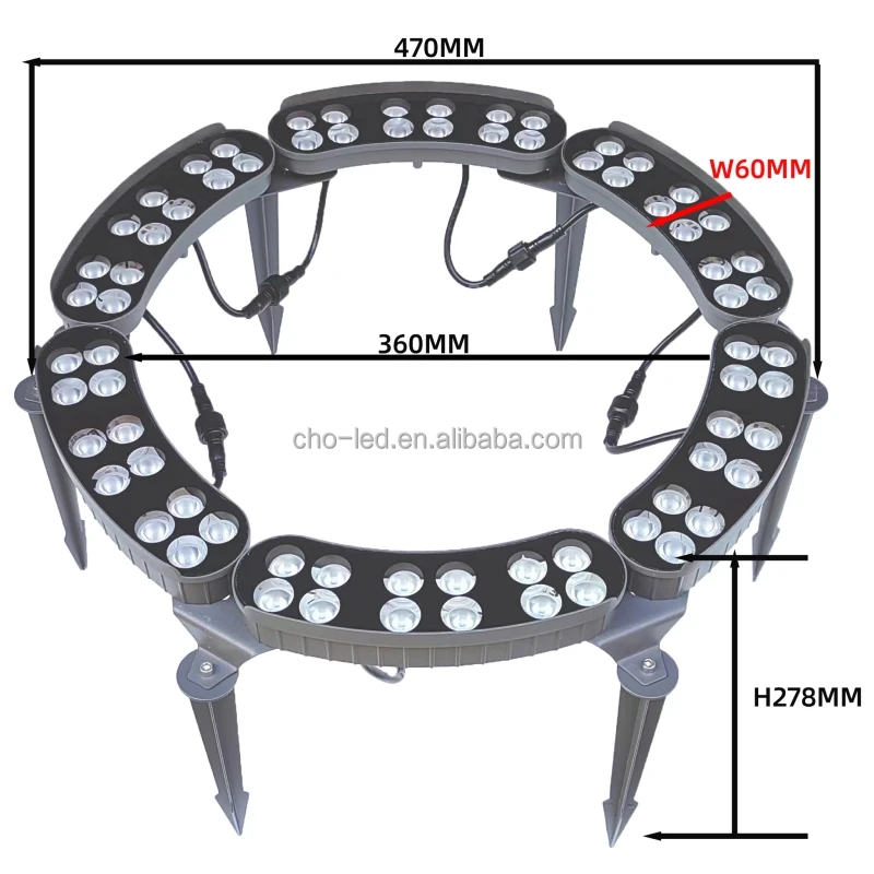 Outdoor Palm Tree Ring Light 12w Waterproof Park Garden Spotlight
