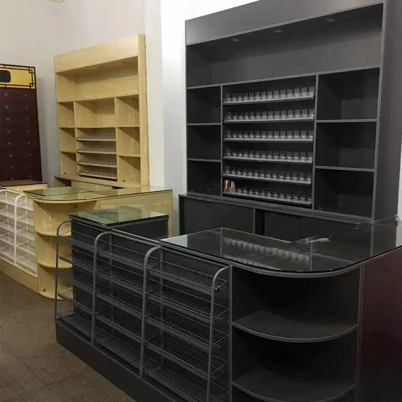 Retail Store Checkout Counter Supermarket Equipment Wooden Cashier Desk ...