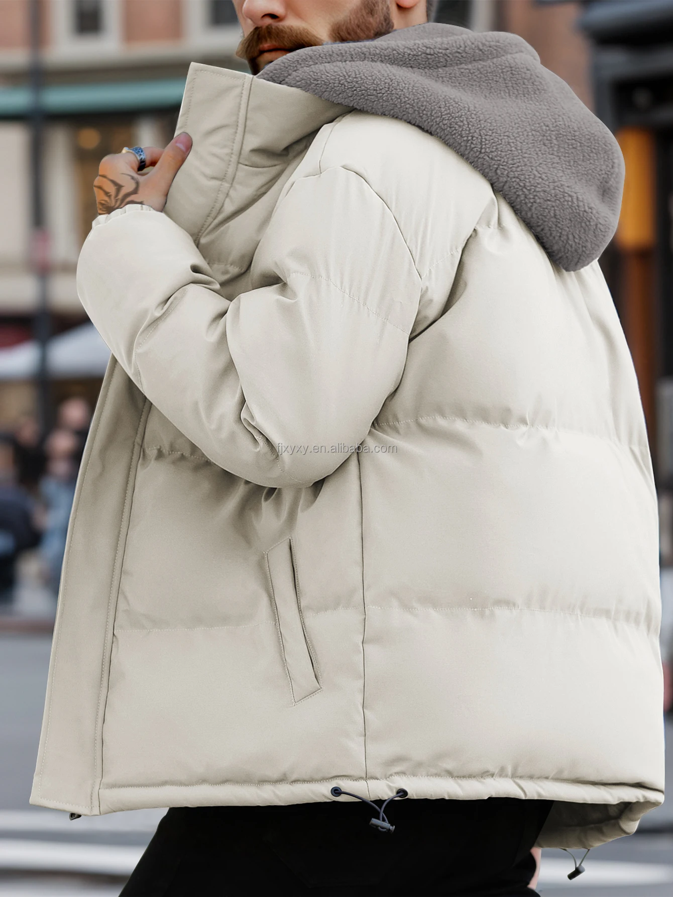 Men's Heavyweight Quilted Puffer Parka Coat - Winter Windproof Jacket ...