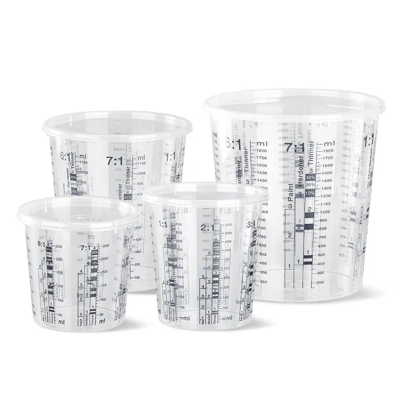 385ml 680ml 1370ml 2250ml Disposable Paint Mixing Measuring Cups With ...