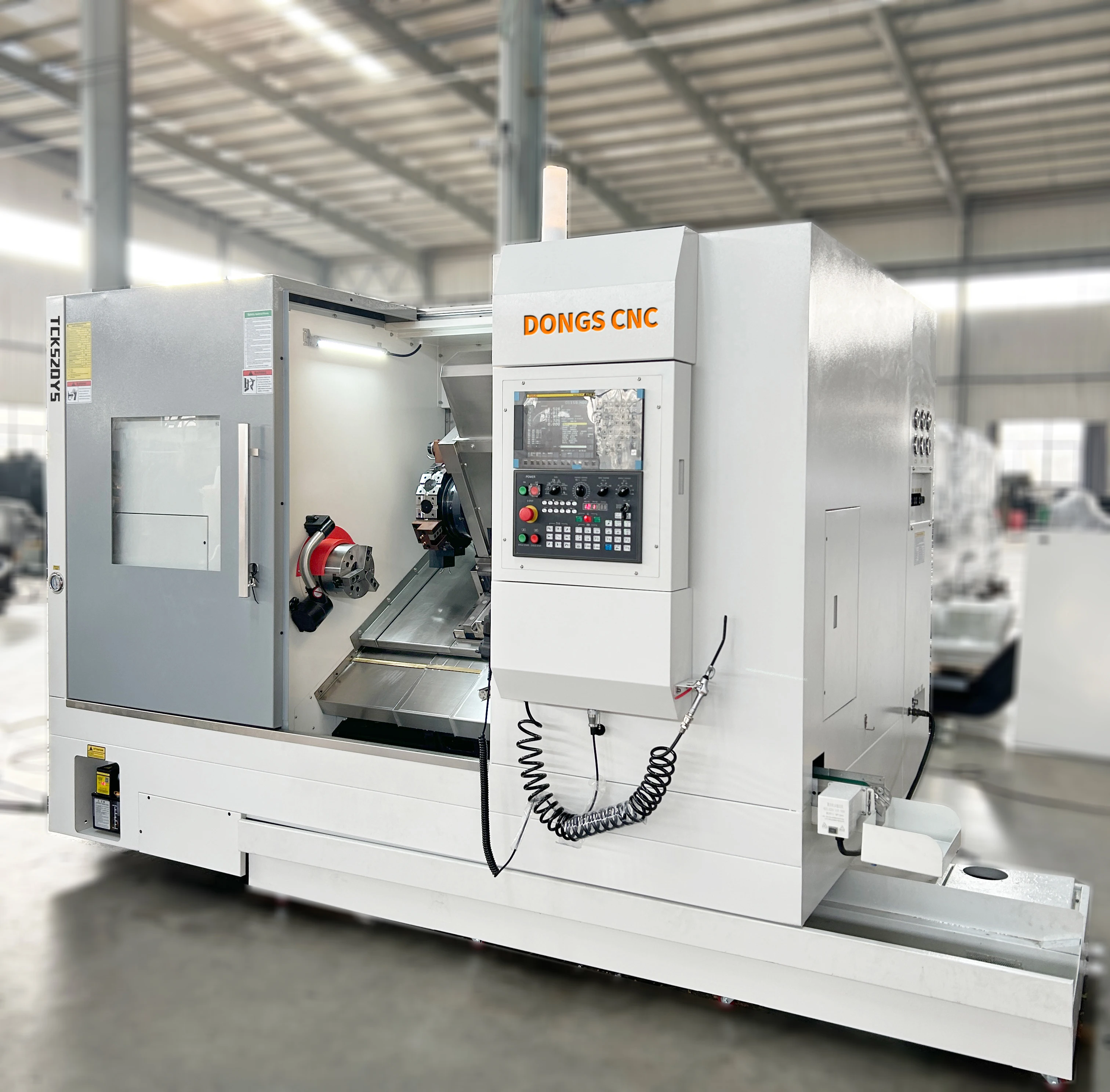 DONGS Twin Spindle Live Tooling Slant Bed CNC Lathe TCK52DYS
