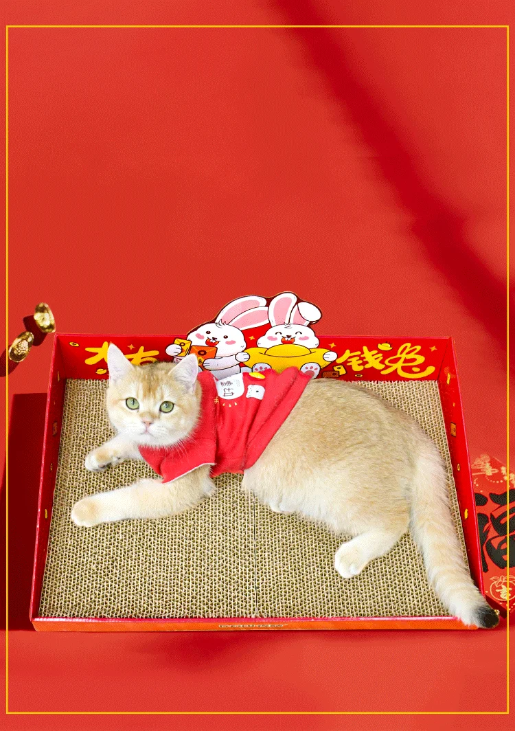 Promotional Cardboard Cat Litter Box Cat Bed with Scratching Board ...