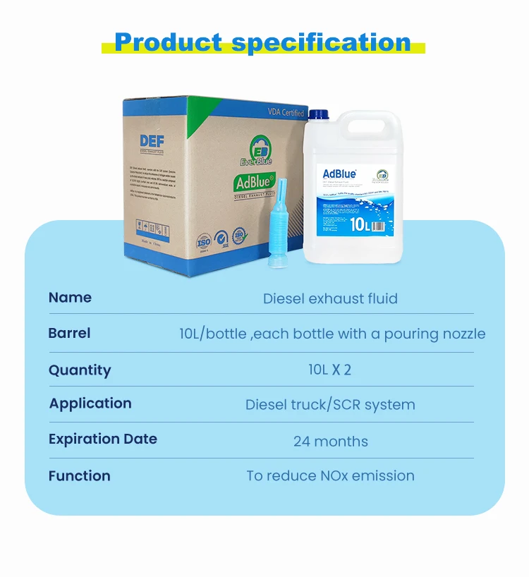 China Manufacturer Supply Adblue for Car Solution DEF Fluid 10l Ad Blue