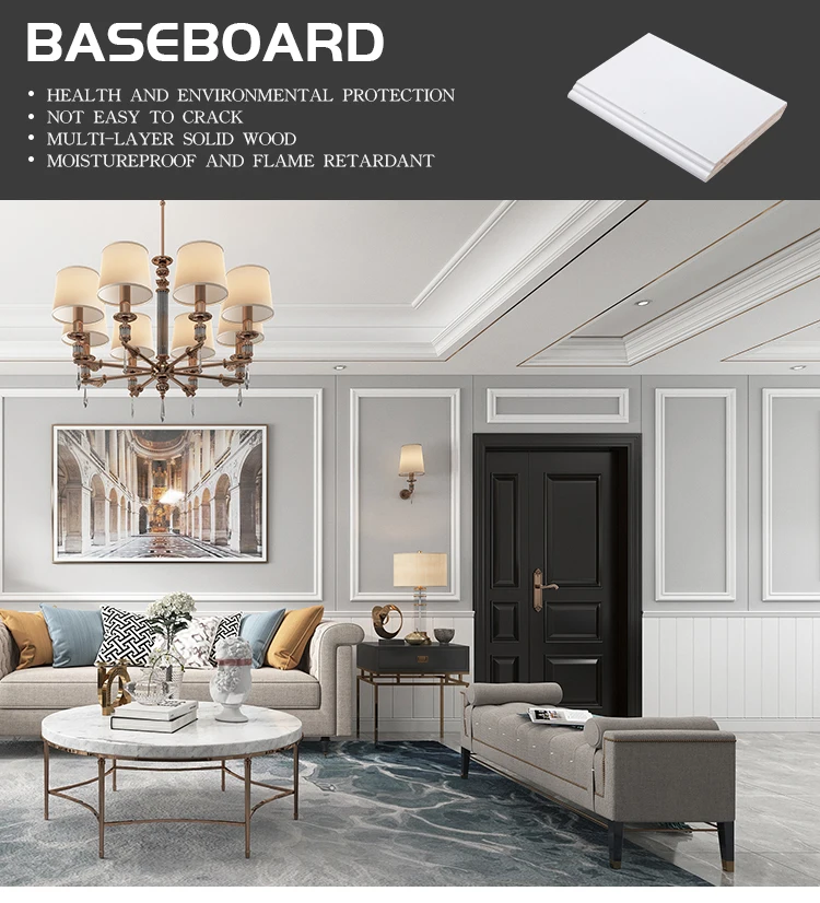 White Primed Mdf Moulding Skirting Boards Decorative Trim - Buy Solid ...