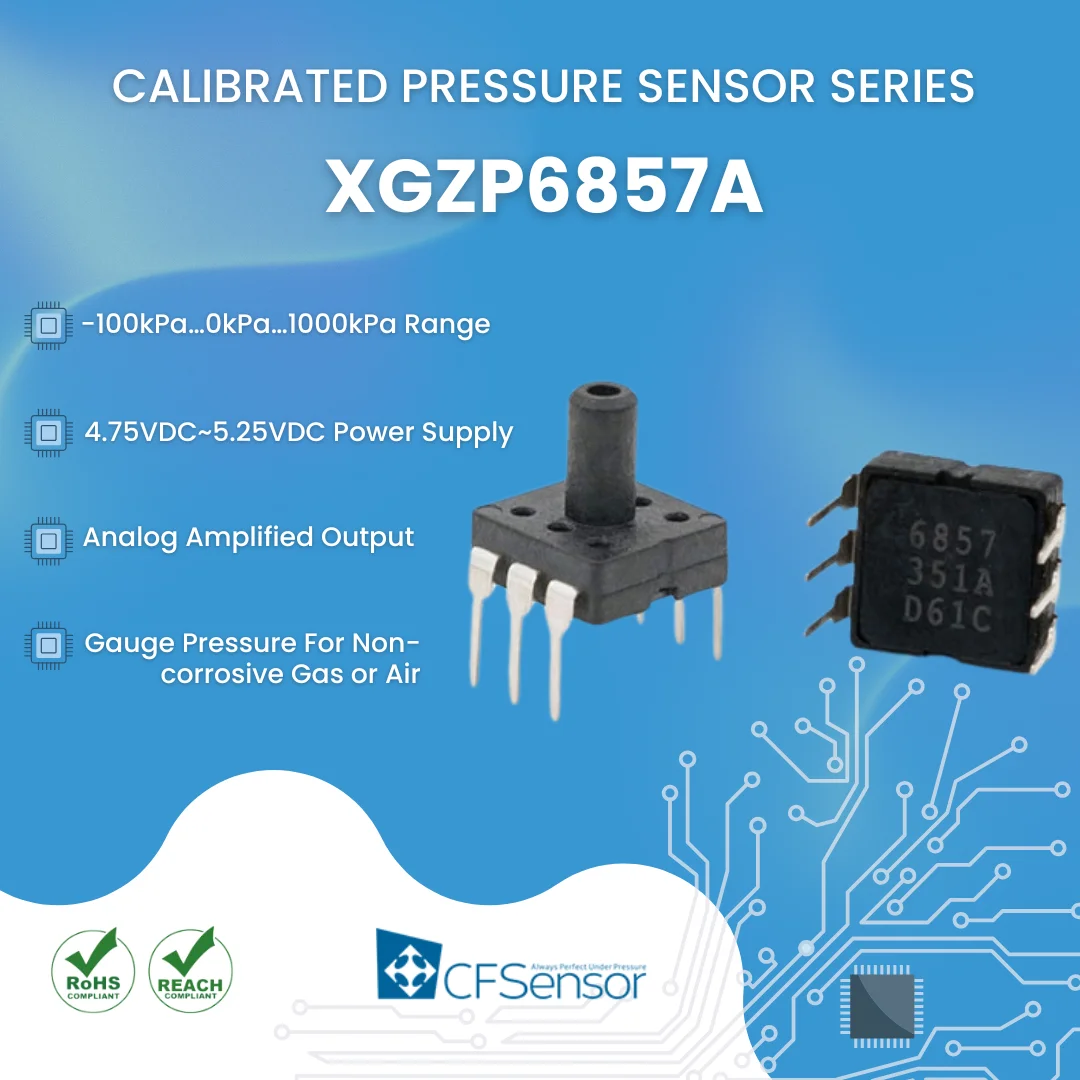 Vacuum Amplified Analog Pressure Sensor -100kPa~1000kPa XGZP6857A Low ...