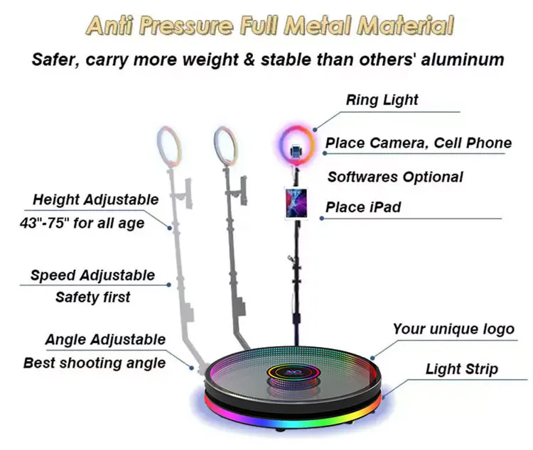 Red Carpet Ring Light Turn Table Rotating Machine Photobooth Camera V ...