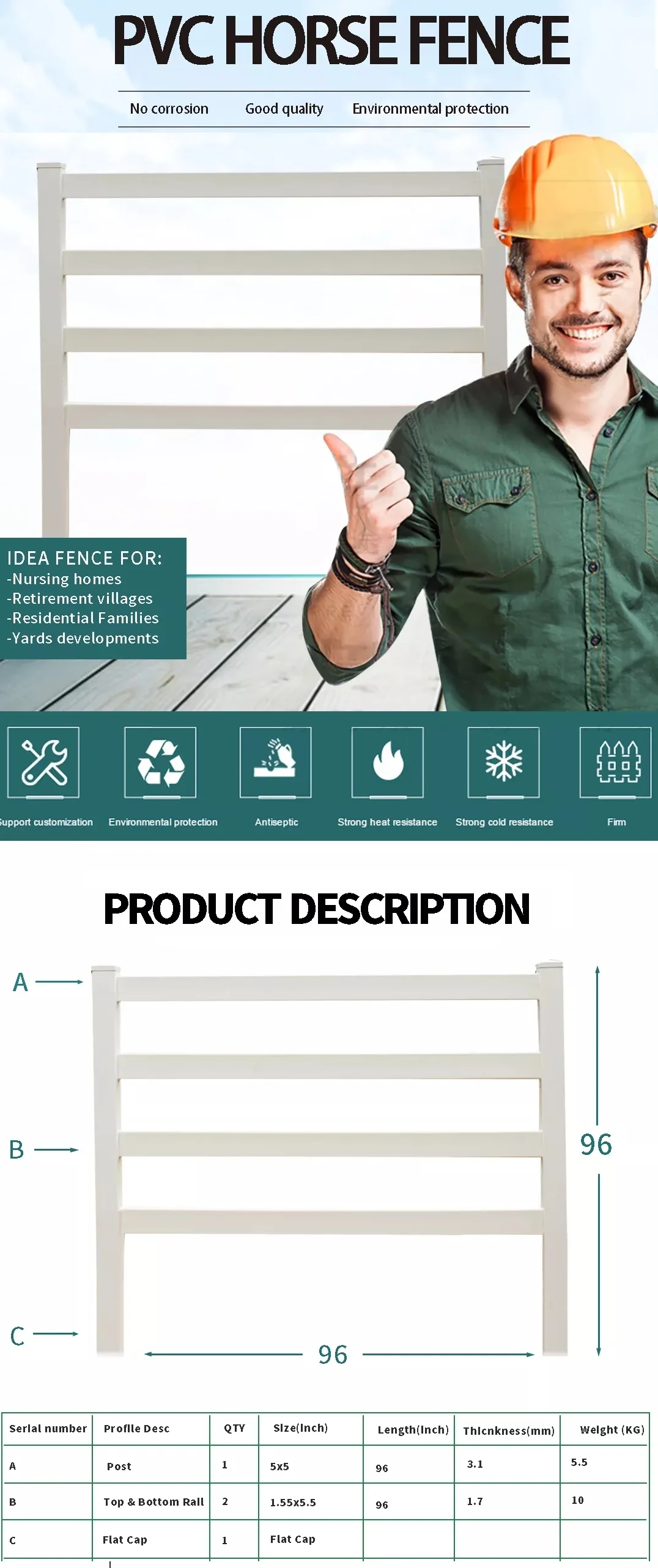 American Style Pvc/vinyl Ranch Fence Pvc 4 Rail Plastic Horse Cheap ...