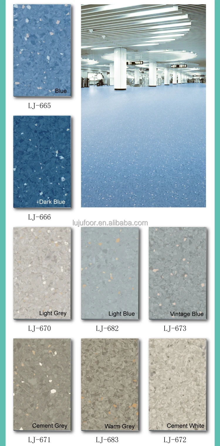 Design Wood Commercial Fireproof Floating Rigid Vinyl Homogeneous Spc ...