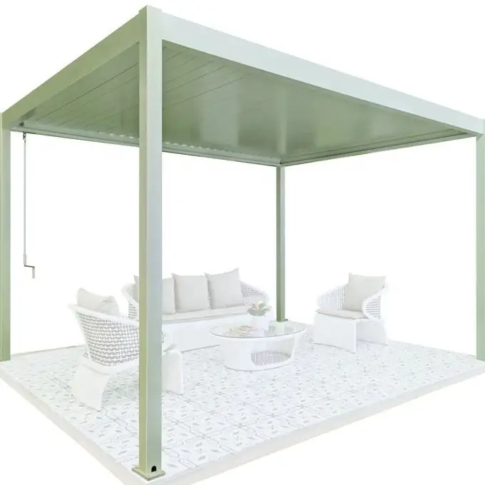 Pergola Canopy Aluminum Frame Retractable Roof Awning Outdoor Garden ...