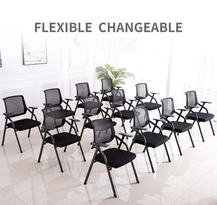 Ergonomic Fabric Conference Room Folding Chairs - Stackable & Foldable