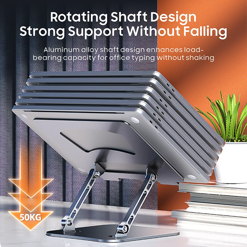 Adjustable Ergonomic Laptop Stand - Carbon Steel & Foldable