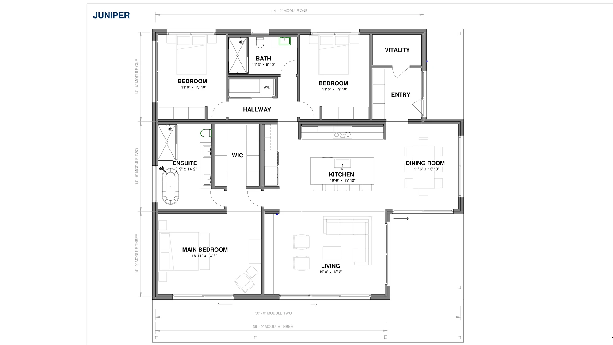 Luxury Modern Expandable Prefab Villa House Portable Modular Home With 3 Bedrooms Kitchen