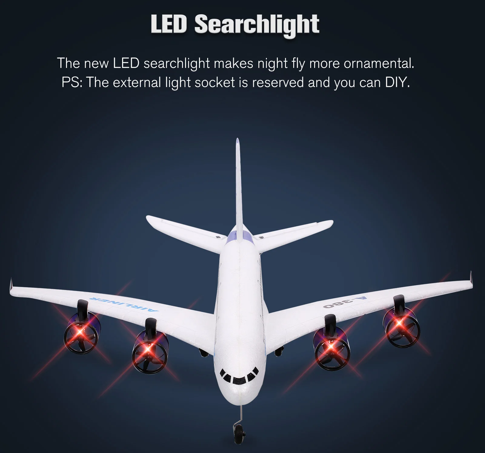 Kids Outdoor Flying Toy RC Airplane - 2CH 2.4G Remote Control