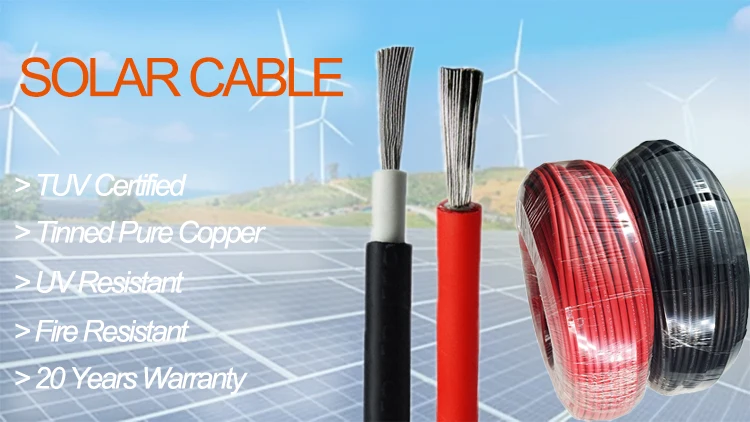 PV Solar DC Cable 4mm 6mm 10mm 16mm Solar Panel Wire for Power Systems ...