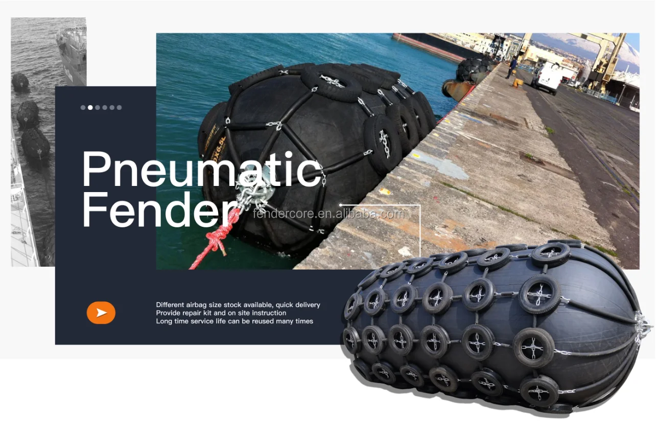 Netted Deflated Fender,Floating Pneumatic Rubber Fender With Repair Kit ...